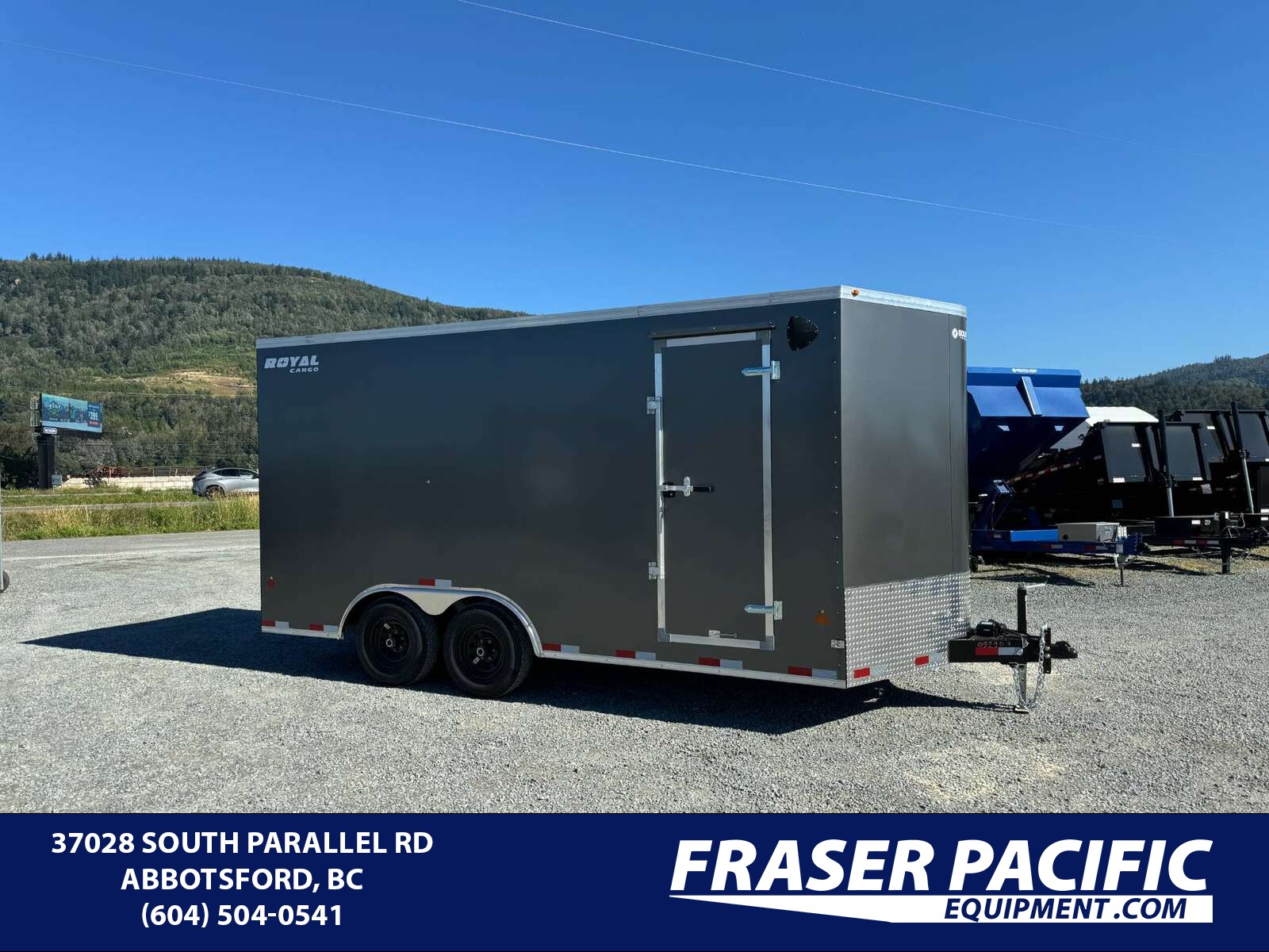 2025 Royal Cargo 8.5X16 V NOSE Cargo / Enclosed Trailer Charcoal Grey RAMP DOOR EXTRA HEIGHT 11 ...