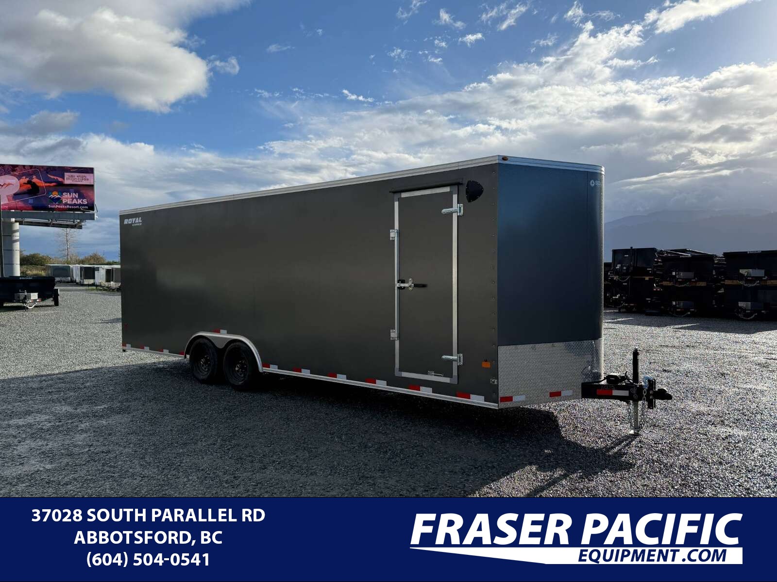 2025 Royal Cargo 8.5x24 V Nose Car Hauler Cargo / Enclosed Trailer 11,400lb GVW Charcoal Grey ...