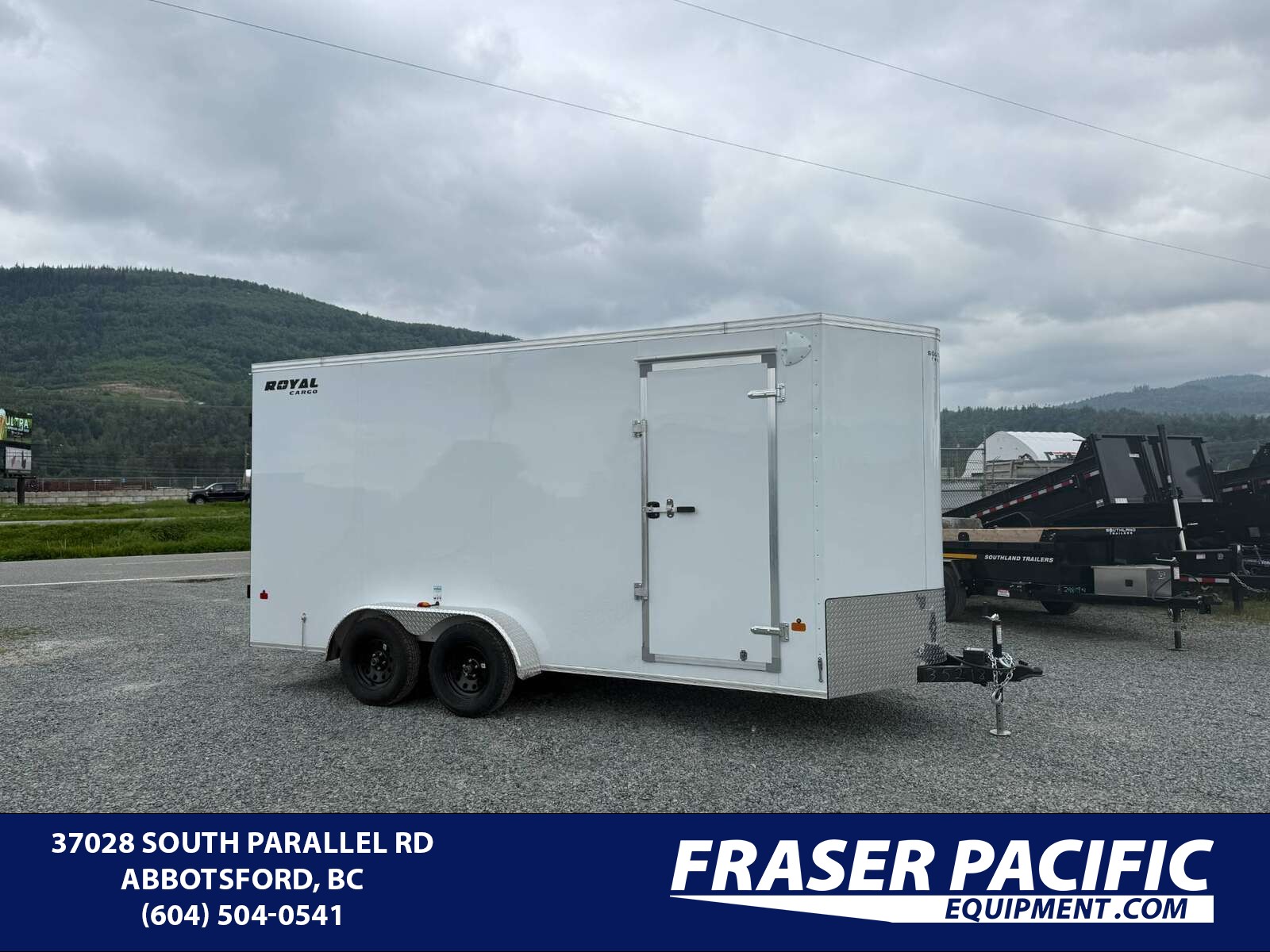2026 Royal 7x16 Enclosed Cargo Trailer V Nose Barn Doors White 7700lb ...