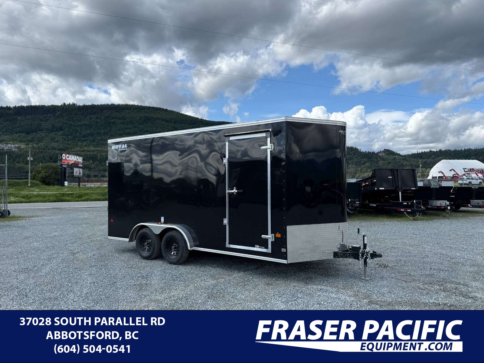2026 Royal 7.5X16 V-NOSE RAMP DOOR EXTRA HEIGHT Cargo / Enclosed Trailer Black 7700lb GVW ...