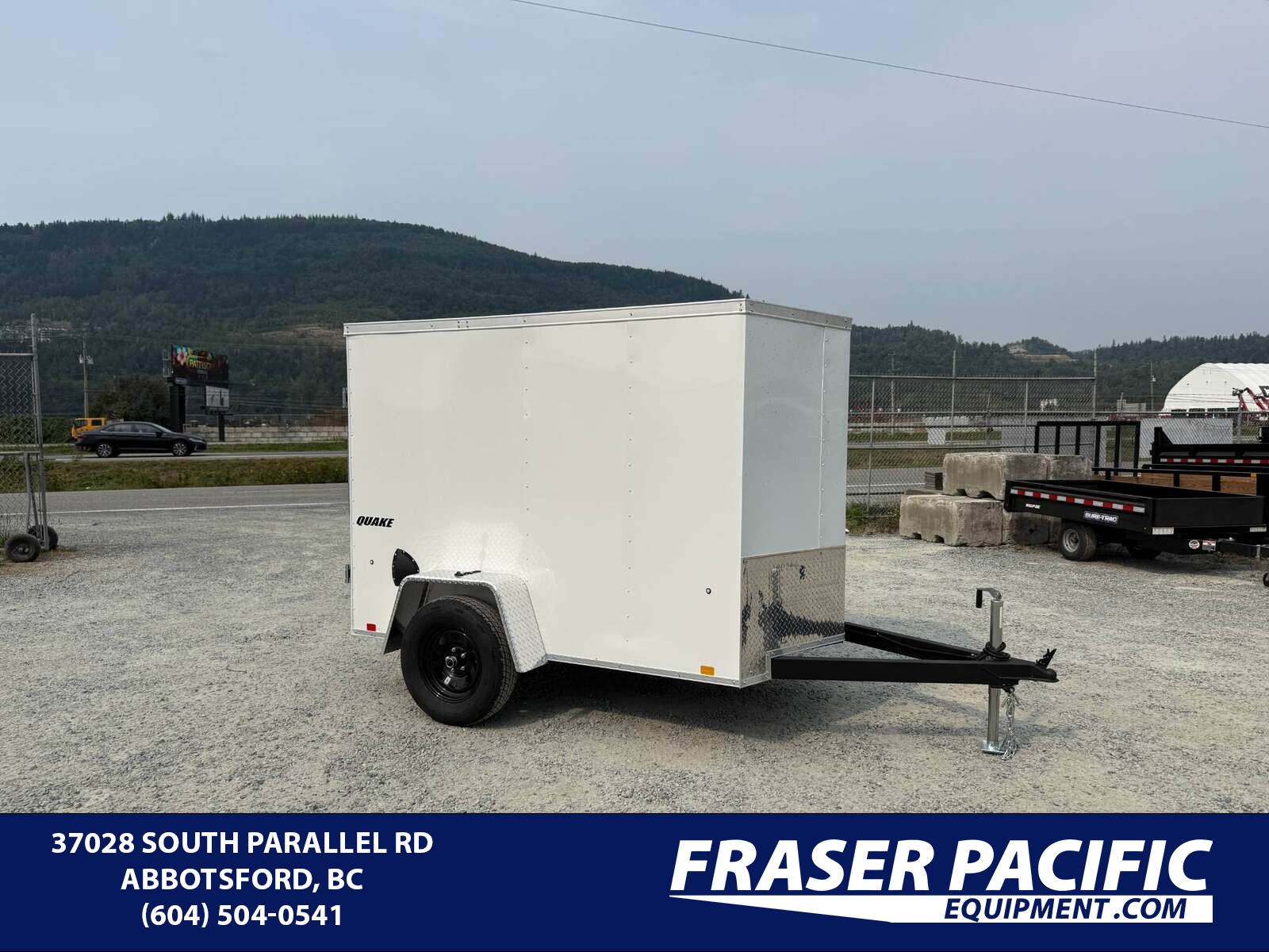 2026 Impact 5x8 Quake V Nose Cargo Enclosed Trailer Ramp Door White ...